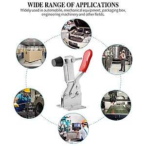 Anndason 6 PCS Hand Tool Toggle Latch Clamp 201B,220 Lbs Holding Capacity Horizontal Clamp Horizontal Quick Release Toggle Clamp (6 PCS 201B)