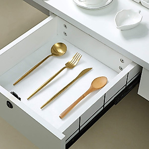 Shelf Liner Silicone Shelf Liners for Kitchen Cabinets Non-Adhesive Non-Slip Waterproof Cabinet Liner Drawer Liner Refrigerator Liners 17.5 Inch x 20 FT (Translucent-White)