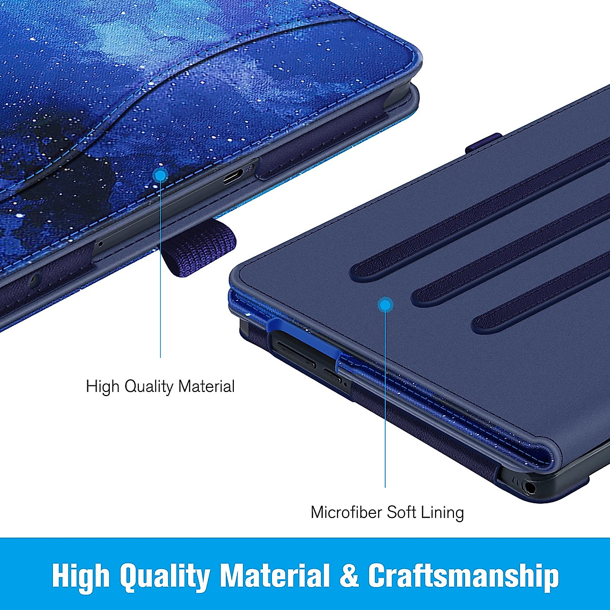 Fintie Folio Case for Onn. 10.1" Tablet 2020 (Model: 100011886), Multiple Angle Viewing Smart Stand Protective Cover with Pocket, Pencil Holder for Onn 10 inch Tablet 2020 Generation 2 (Starry Sky)