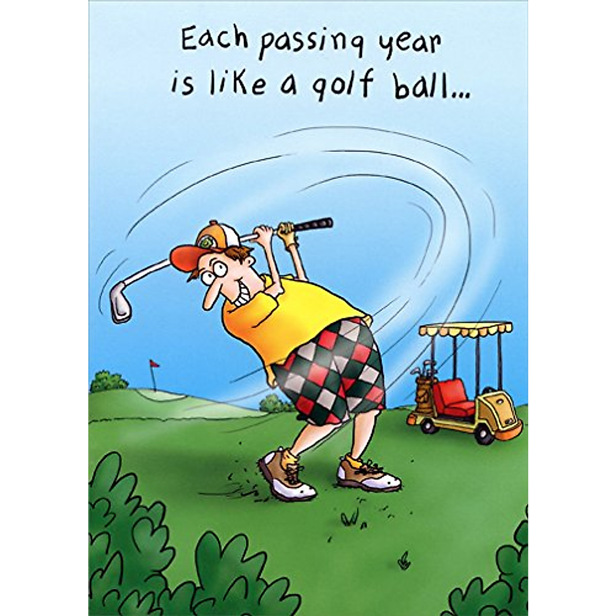 Man Golfing - Oatmeal Studios Funny Masculine Birthday Card