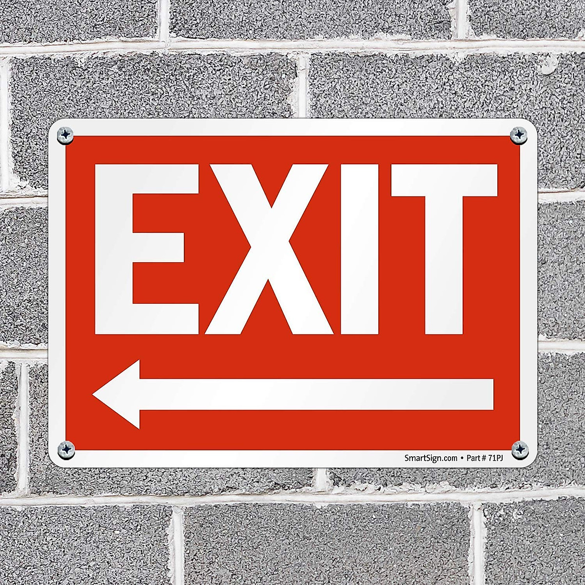 "Exit" Sign with Left Arrow by SmartSign | 10" x 14" Plastic