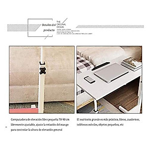Office Business Hotel Lobby Dining Table Set, Bed Tray Table for Eating and Laptops Lazy Bedside Table Home Office Desks, Solid-Top Height Adjustable Wooden Mobile Laptop Desk Cart with Pulley Does No