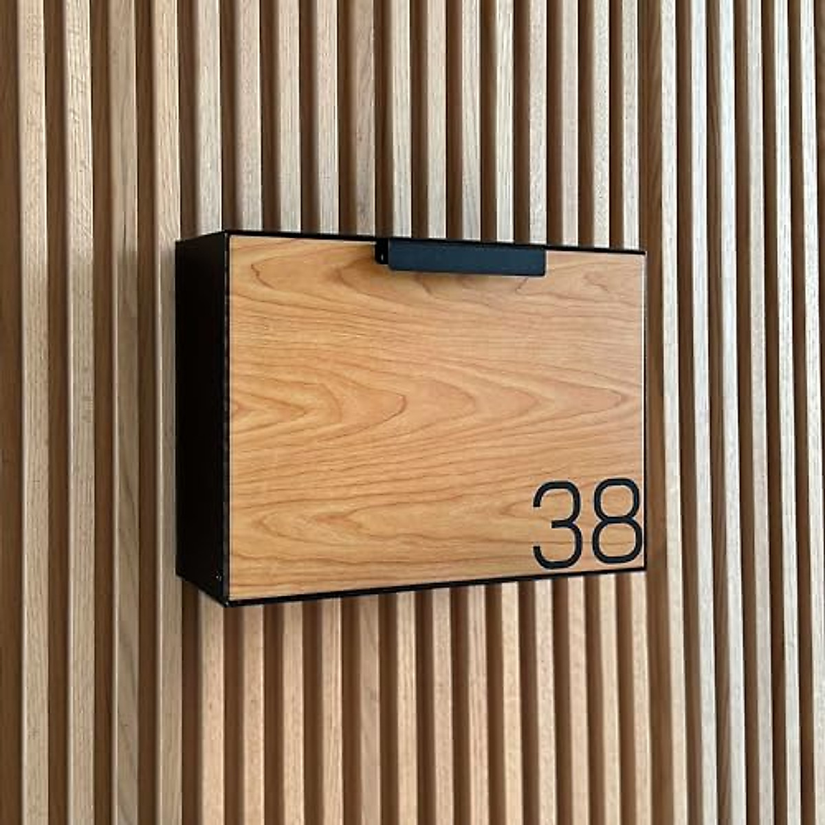Movo Home Wall Mount Mailbox, Modern Wood Mailbox for House Allen
