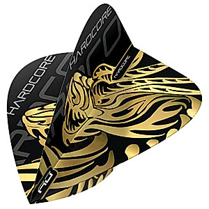 RED DRAGON Jonny Clayton Hardcore Gold Dragon Kite Darts Flights - 3 Sets per Pack (9 Dart Flights in Total)