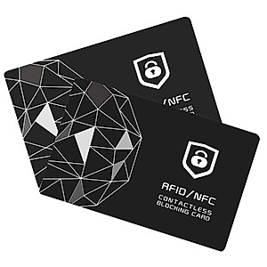 RFID Blocking Cards - 2 Packs, NFC Contactless Card Passport Protector Blocker for Men & Women, Protection Entire Wallet/Purse (Black)