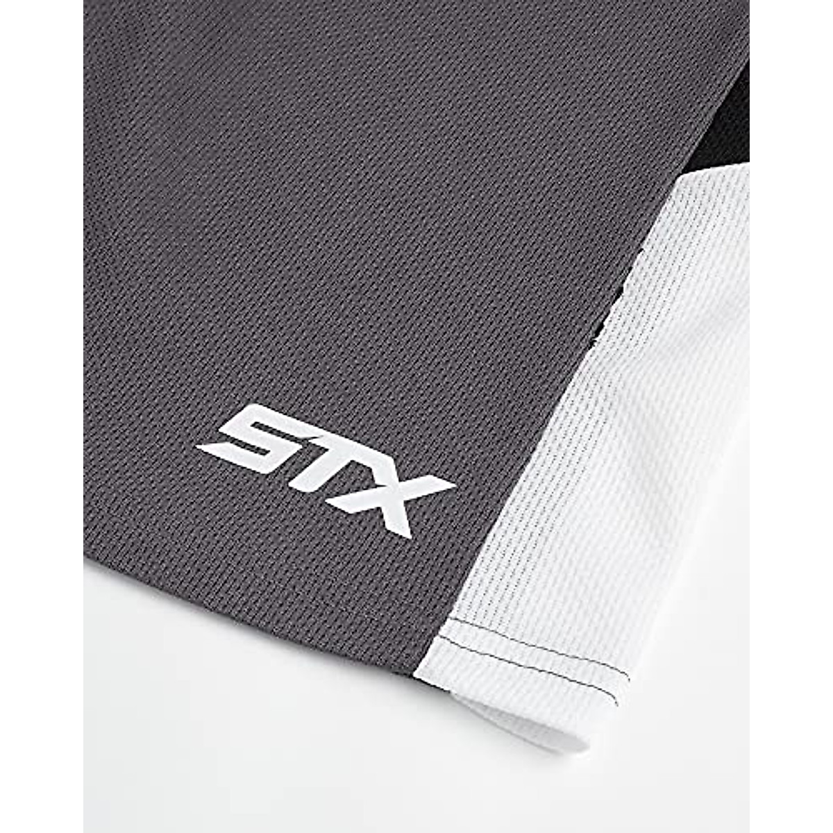 STX Boys' Active Shorts Set ? 3 Piece T-Shirt and Gym Shorts Kids Clothing Set, Size 5/6, Grey/Black/Dark Red