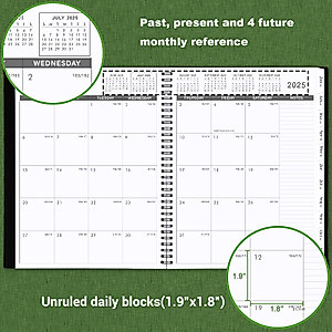 Monthly Planner/Calendar 2023-2024 - 2023-2024 Monthly Planner, Jul. 2023 - Dec. 2024, 18-Month Planner with Tabs & Pocket & Label, Contacts and Passwords, 8.5" x 11", Thick Paper, Twin-Wire Binding - Black by Artfan