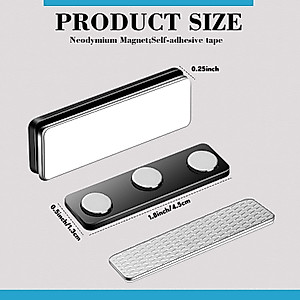 Macarrie 150 Packs Magnetic Name Tags Reusable Magnetic Name Badge Holder Metal ID Tag Magnet Backing with 3 Magnet Pins for Work and More