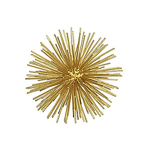 Torre & Tagus Spike Sphere Metal 3D Starburst Table Geometric Tabletop Shelf Accents-Mid Century Modern Urchin Sculpture Home Decorative Object, Small, Gold