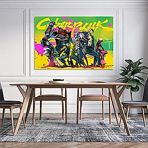 Fotuven Cyber-Punk Edgerunners Anime Aesthetic Poster Decorative Painting Canvas Wall Art Living Room Posters Bedroom Painting 12x18inch(30x45cm)