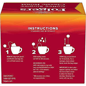 Folgers Coffee Singles Classic Roast Medium Roast Coffee, 19 Single Serve Coffee Bags