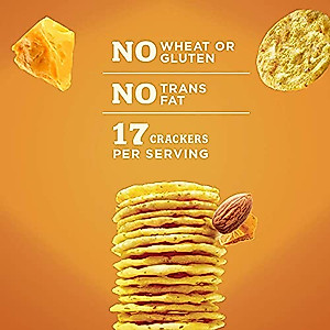 Blue Diamond Almonds Nut-Thins Gluten Free Cracker Crisps, Cheddar Cheese, Family Size, 7.7 oz