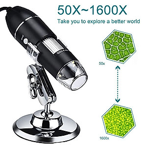 Handheld Digital Microscope Accessories 3 in 1 1600X 8 LED Handheld Digital Microscope Camera, with Stand Microscope Accessories