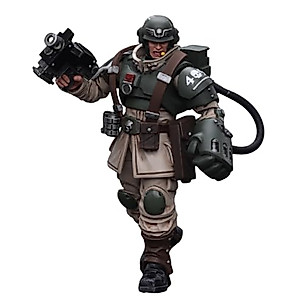 HiPlay JoyToy Warhammer 40K Collectible Figure: Astra Militarum Cadian Command Squad Veteran Sergeant with Power Fist 1:18 Scale Action Figures JT7936 (Veteran Sergeant with Power Fist)