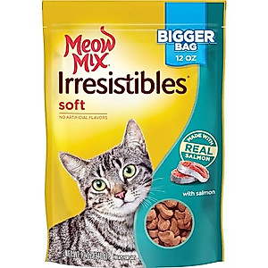 Meow Mix Irresistibles Soft Cat Treats, Salmon, 12 Ounce (Pack of 5)