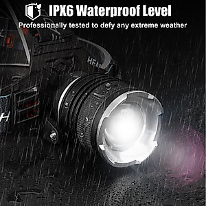 LED Rechargeable Headlamp, 90000 Lumens Super Bright with 5 Modes and IPX6 Level Waterproof USB Rechargeable Headlamp, 90° Adjustable, Suitable for Outdoor Camping, Running, Cycling,Climbing, Etc