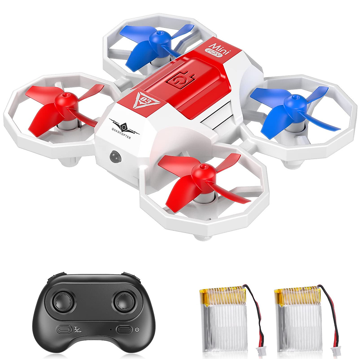 Powerextra Pro Easy Drone for Kids, RC Mini Drone with LED Light, RC Quadcopter Indoor, Altitude Hold, 3D Flip, Auto Rotation, One Key Start/Land, 2 Batteries, Great Gift for Boys & Girls 8+