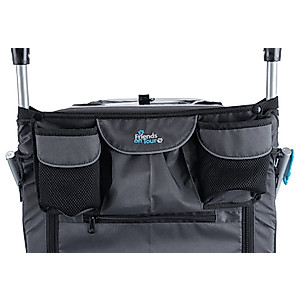 TRIXIE 2-in-1 Dog Bike Trailer and Pet Stroller for Medium Dogs up to 66 lbs, Quick Set-up and Fold Down, Gray