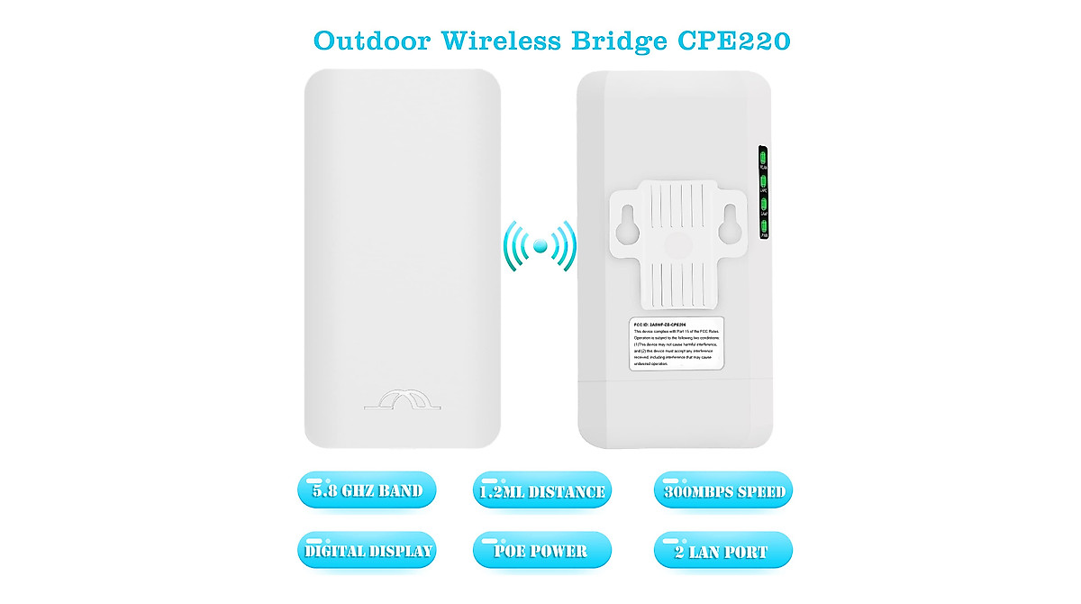 Point to Point Wireless Bridge Outdoor,5.8G WiFi Access Extender CPE ...