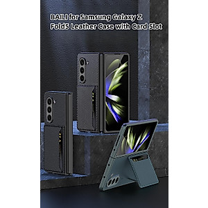 BAILI for Samsung Galaxy Z Fold5 Leather Wallet Case,Galaxy Z Fold 5 Case with Card Slots,Galaxy Z Fold 5 Case with Card Holder,Military Grade Drop Protective Cover for Fold5-Wine Red