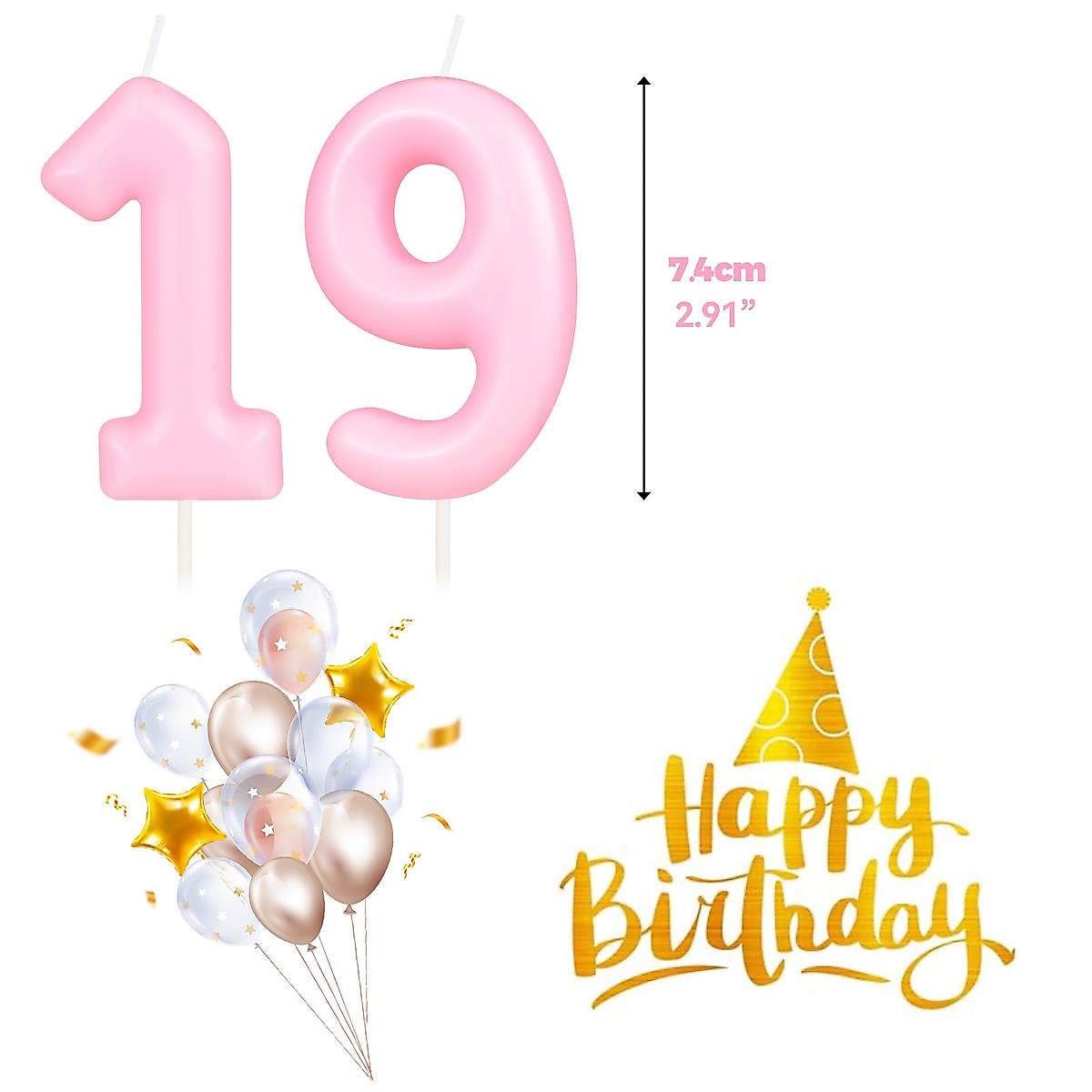 Hongplus Macaron Blue Number 1 Candle, First Birthday Candle, Macaron Blue Happy Birthday Candles for Cake, Blue Cake Topper Decorations for Girls Boys Pastel Sweet Birthday Party Decorations Supplies