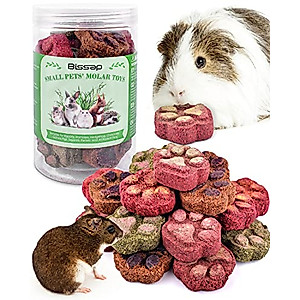 Bissap 20PCS Bunny Chew Toys, Mixed Natural Timothy Hay Rose Carrot Fruit Chinchillas Chewing Toys and Treats for Rabbits Bunnies Guinea Pigs Hamsters Gerbils and Other Small Animals Molar Snacks