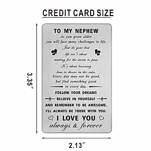 CPLJW Nephew Gifts from Uncle Aunt - Just Do Your Best - Nephew Wallet Card Gifts for Birthday Graduation