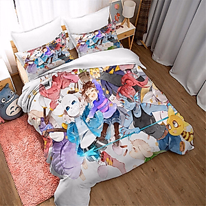 AKARDO Under Legend Tales Game Sans Frisk Duvet Covers, Soft Microfiber Washed Duvet Cover Set 3 Pieces with Zipper Closure,Beding Set (05,Queen (90"x90"))