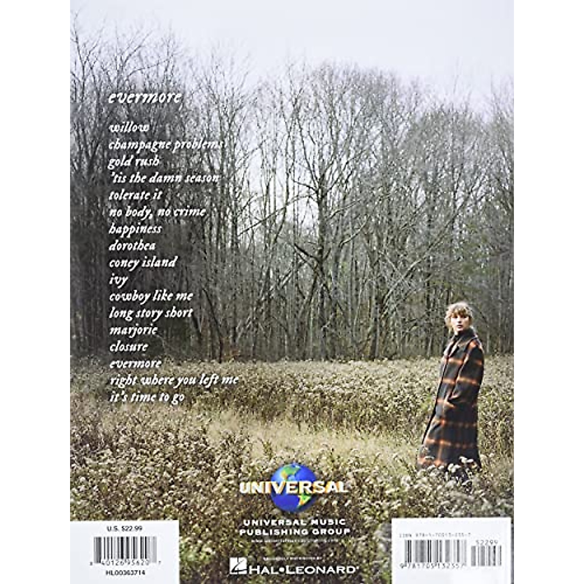 Taylor Swift - Evermore Piano/Vocal/Guitar Songbook