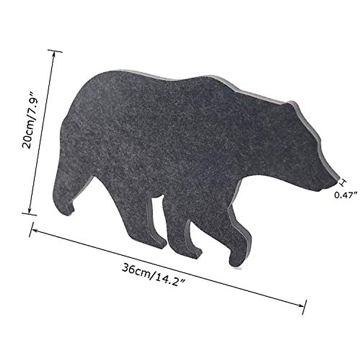 Omitfu Bulletin Strip Bar 2Pcs Bear Shape Felt Pin Board Self Adhesive Cute Bulletin Memo Boards Strip Wall Decorative Tiles with Pushpins - 14 x 8 x 0.5 inches