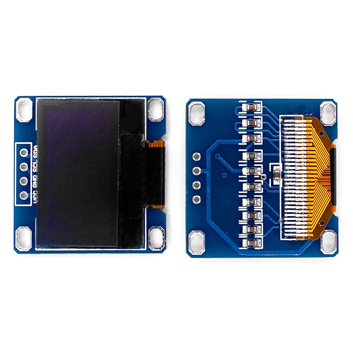 YLKOVA OLED 0.96 Inch OLED Display Module IIC SSD1306 128 64 LCD Blue with Du-pont Wire 40-Pin Female to Female, I2C Serial Self-Luminous Display Board, for Ar duino UNO R3 STM
