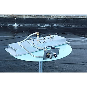 MENSI 24 by 8 Inch Stainless Steel Rectangle Drop in Rectangle Propane Natural Fire Pit Burner Sytem Kit DIY Fire Table Accessories