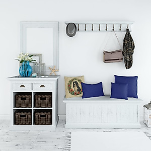 Caroline's Treasures DAC2443PW1818 Welsh Springer Spaniel Christmas Flowers Throw Pillow Machine Washable, Indoor Outdoor Decorative Pillow for Couch, Bed or Patio, 18Hx18W