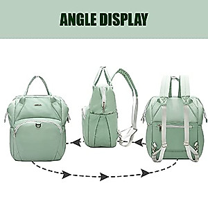 KNOWVAN Casual Backpack for Women, 15 Inch Laptop Shoulder Bag Waterproof Anti Theft Teacher Backpack Nurse Bag Daypack with USB Charging Port for Women (Green