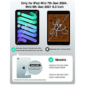 TiMOVO Case for iPad Mini 7 2024 (A17 Pro) / iPad Mini 6 2021, iPad Mini 7th/6th Generation Case 8.3 inch, Ultra Slim Clear Shock Absorbant Flexible TPU Edge Case, Support Apple Pencil Pro - Black