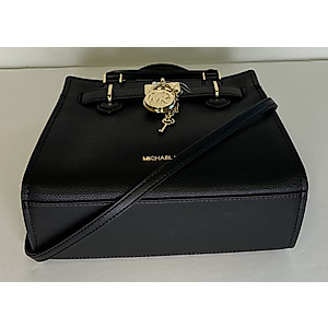 Michael Kors MICHAEL Michael Kors Hamilton SM Satchel bundled with SM TZ Coinpouch Purse Hook (Black)