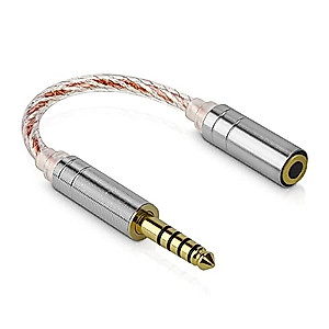 ANLINKSHINE 4.4mm Balance Male to 3.5mm Balance Female Adapter Cable, 6N OCC Copper Silver Plate Audio Cord Compatible with Sony NW-ZX300A, NW-WM1A, NW-WM1Z, PHA-2A, TA-ZH1ES Audio Player, DAP
