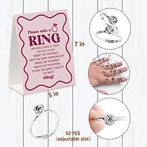 Put a Ring on It Bridal Shower Game, 50 Metal Rings for Don't Say Bride or Wedding Games, Rings for Bridal Shower Games, Bridal Shower Games for Guests, Bridal Shower Decorations -JZYX-R04