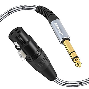 JOLGOO XLR Female to 1/4 Inch 6.35mm TRS Plug Balanced Interconnect Cable, XLR to Quarter inch Patch Cable, 3.3 Feet, for Microphone,Mixer,Guitar,AMP,Speakers