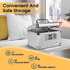 Medicine Lock Box,Storage Lock Box Lockable Dorm Storage Trunk with Key Lock - Briefcase, 【Extra Small】9.84 * 6.18 * 6.18 Medicine Lock Box, Lock Boxes for Personal Items
