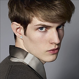 DwearBeauty 6 Pairs Gold Plated Cubic Zirconia Earrings Pack，Round Cut and Princess Cut Earrings for Men and Women