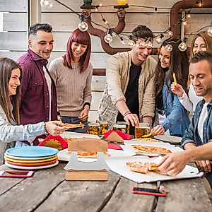 Hanaive 2 Pack 4 x 5 inch Mezzaluna Ulu Knife Salad Veggies Rocker Chopper Slicer Cutter Mezzaluna Knife with Wooden Display Stand for Kitchen Cutting Chopping Knives Chef Cleaver