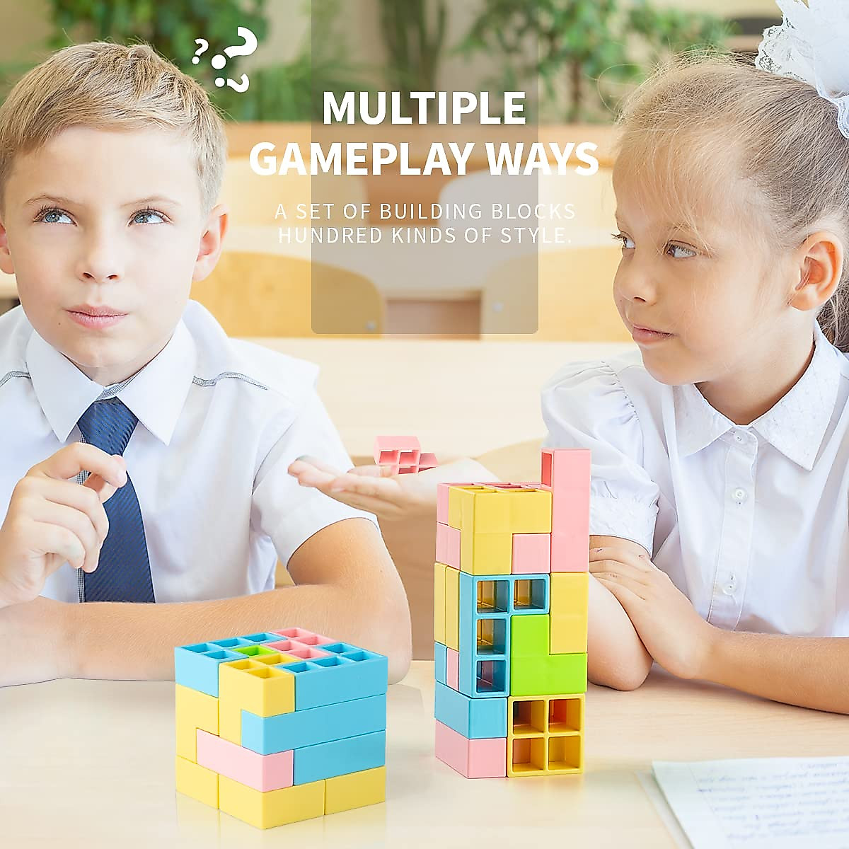 YISOOPEI 32pcs Stacking Toys Balance Building Blocks, Blocks for Kids Ages 4-8, 2 Player Games for Family Games for Kids and Adults,Travel Games Adult,Party Games.