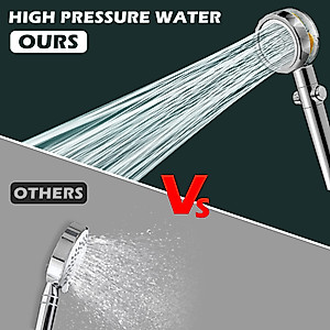 High Pressure Shower Head with Handheld Spray for Low Water Pressure, Hydro Jet Shower Head with Filtered and on off Switch, 360° Rotating Vortex Shower Head, Propeller Turbo Fan hand-held Shower Head