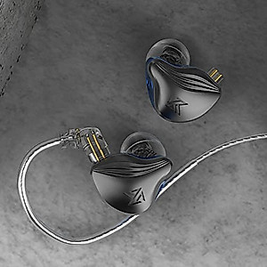 KZ ZEX Headphones Electrostatic Technology Bass Noise Cancelling Headphones in Ear Monitor Sports Music Headphones(Grey, no mic)