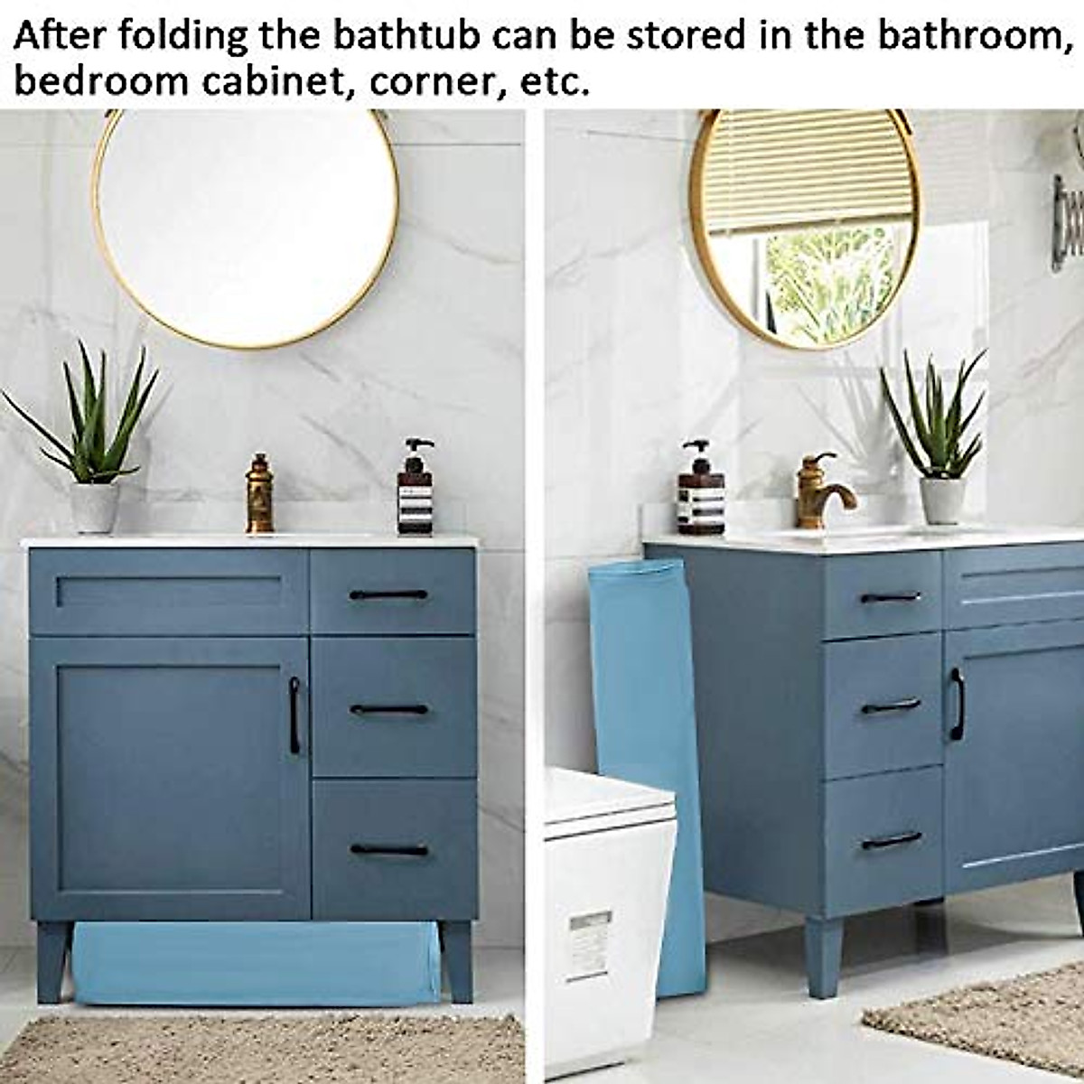 Portable Foldable Bathtub, Separate Family Bathroom SPA Tub, Soaking Standing Bath Tub for Shower Stall, Efficient maintenance of temperature, Ideal for Hot bath ice bath