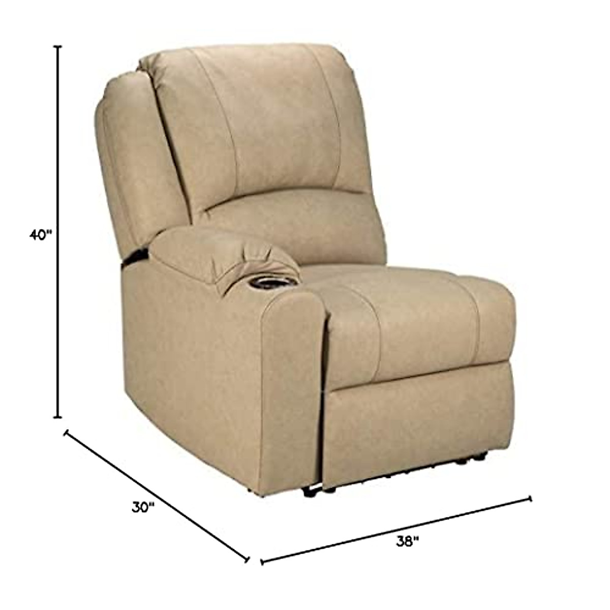 Thomas Payne Right Hand Recliner - Seismic Series (Grantland Doeskin) 30" x 38" x 40"