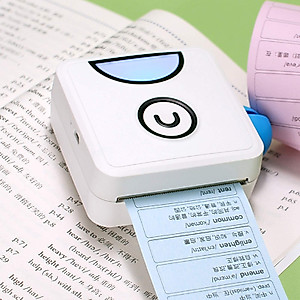 NIGRITY Poooli L1 Mini Portable Inkless Printer 203DPI Bluetooth Connection for Journal Crafts Travel Photos for Mobile Phone with 1 Roll Paper 57 * 30mm Blue