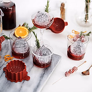 Tovolo Christmas Ornament Ice Molds, Set of 4, for Making Leak-Free, Slow-Melting Drink Ice for Whiskey, Spirits, Liquor, Cocktails, Soda & More