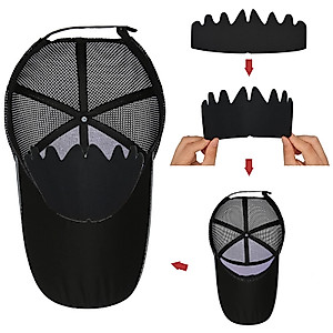 5 Pcs Black Baseball Caps Inserts Shapers Flexible Washable Reusable Hat Liner Cap Fitter Inserts Felt Hat Sweat Liner Hat Support Brim Hat Crown for Snapback Caps Fitted Caps Ball Sports Caps